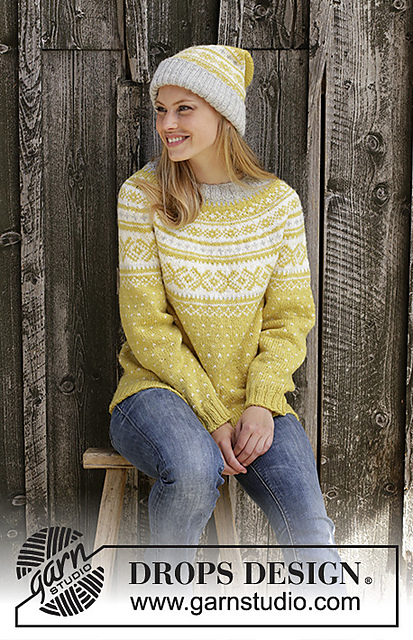 Ravelry: 195-10 a Lemon Pie Sweater pattern by DROPS design