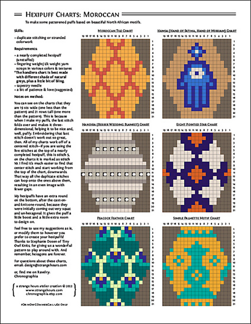 Ravelry: Hexipuff Charts: Moroccan pattern by Jennifer Fabian