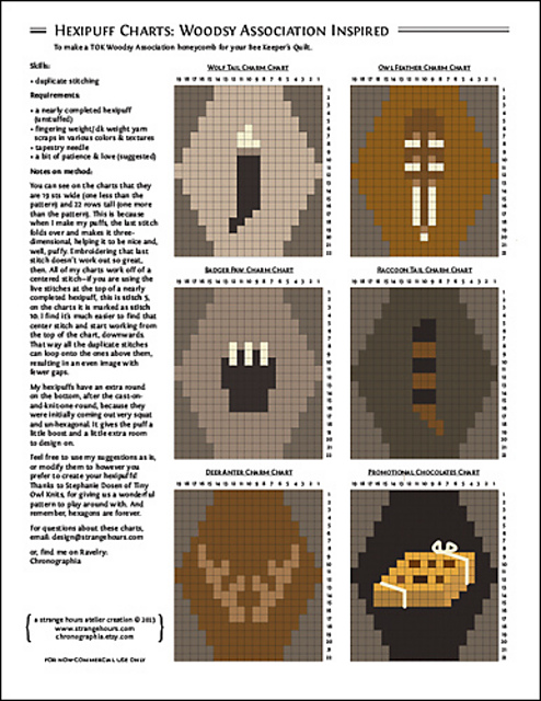 Ravelry: Hexipuff Charts: Woodsy-Association-Inspired pattern by ...