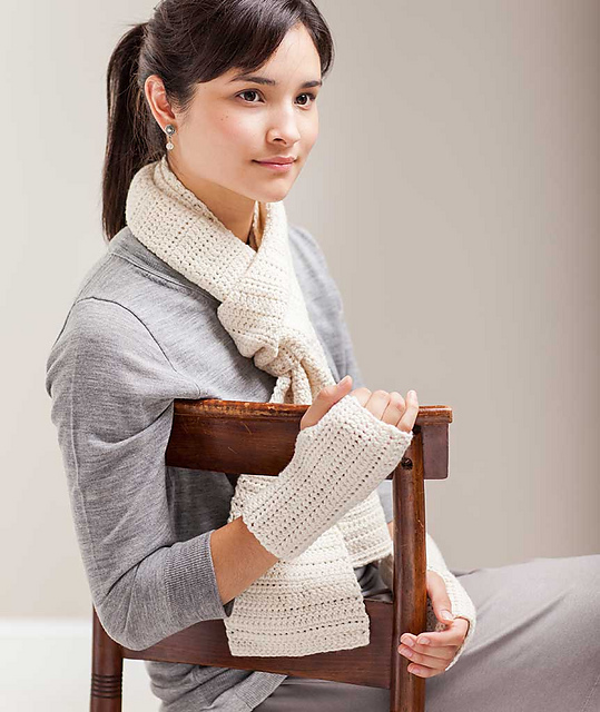 Ravelry: Crocheted Sampler Scarf & Handwarmers pattern by Churchmouse ...
