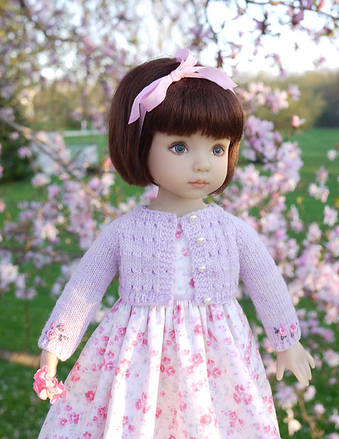 Ravelry: Eyelet Cardigan Dianna Effner Little Darling dolls pattern by ...