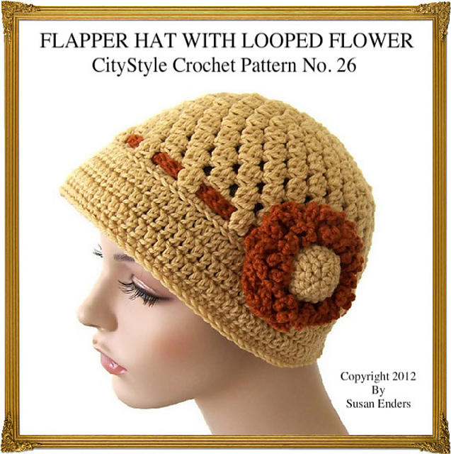 Ravelry: Flapper Hat with Looped Flower pattern by Susan Enders