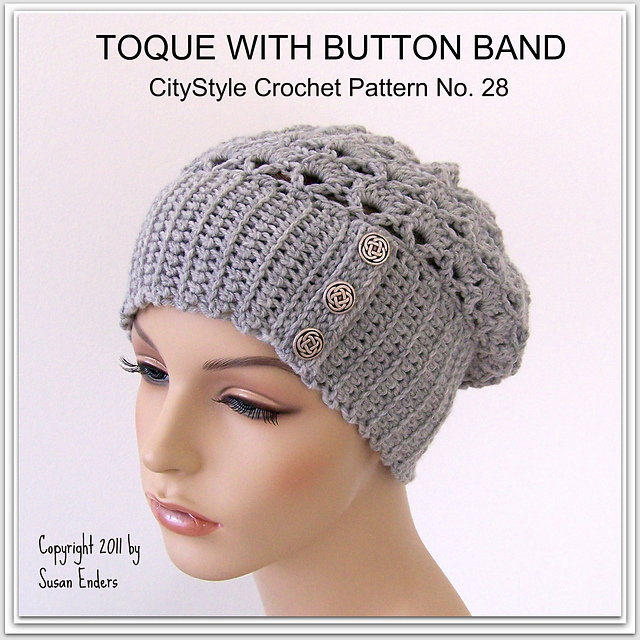 Ravelry: Toque Hat/Earwarmer with Button Band pattern by Susan Enders