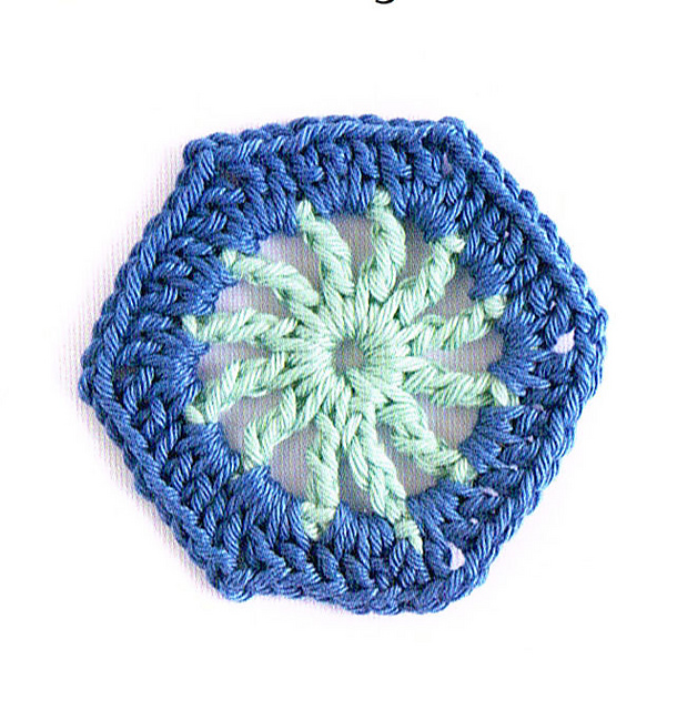 Ravelry: Cartwheel Hexagon pattern by Claire Crompton