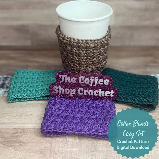 Ravelry: Coffee Blends Coffee Cozy Set pattern by Alicia Blake
