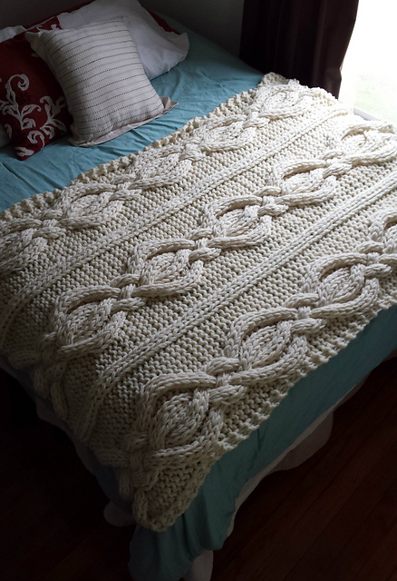 Ravelry: Twisted Cable Knit Blanket pattern by Allison Huddleston