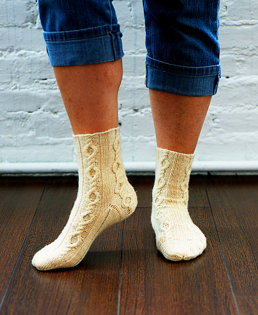 Ravelry: Classic Cabled Sock pattern by Kate Atherley