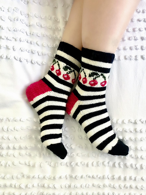 Ravelry: Cherry Pop Socks pattern by Abby Brown