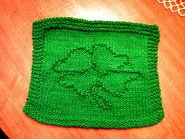 Ravelry: cozyhomelife's Four Leaf Clover Knit Dishcloth