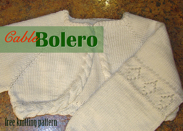 Ravelry: Cable Bolero pattern by Esther Leavitt