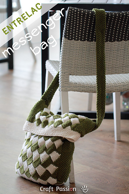 Ravelry: Entrelac Messenger Bag pattern by Joanne Loh