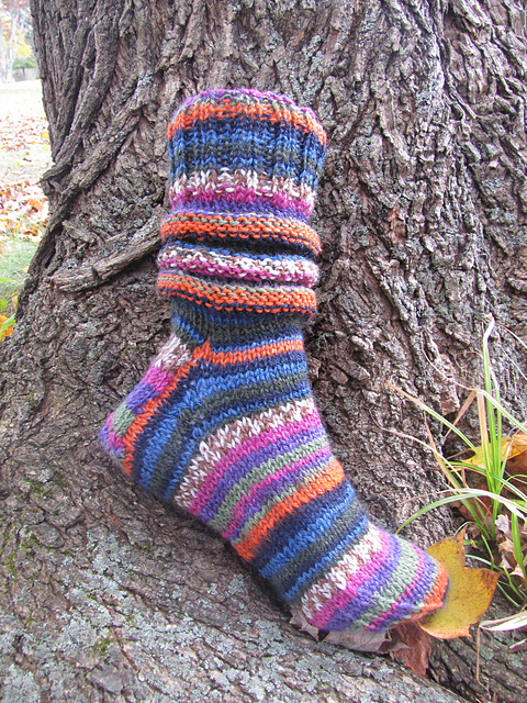 Ravelry: Scrunchy Stripe Socks pattern by Karen OBrien