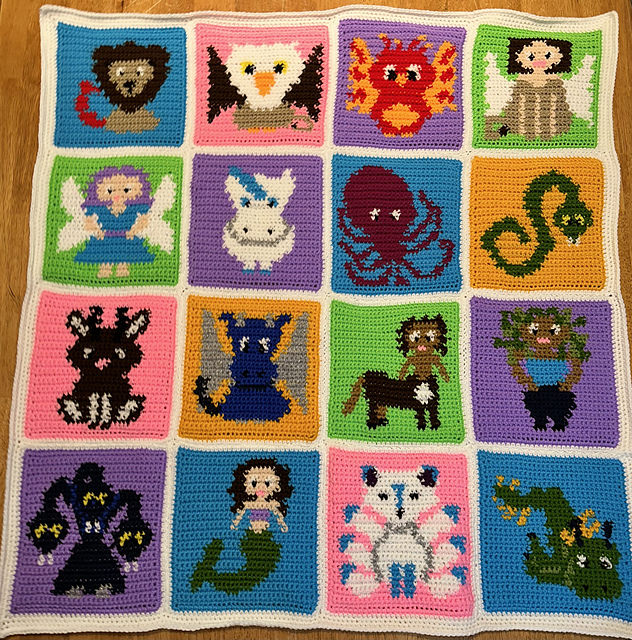 Ravelry: Mythical Creatures Blanket pattern by Brittany Culhane