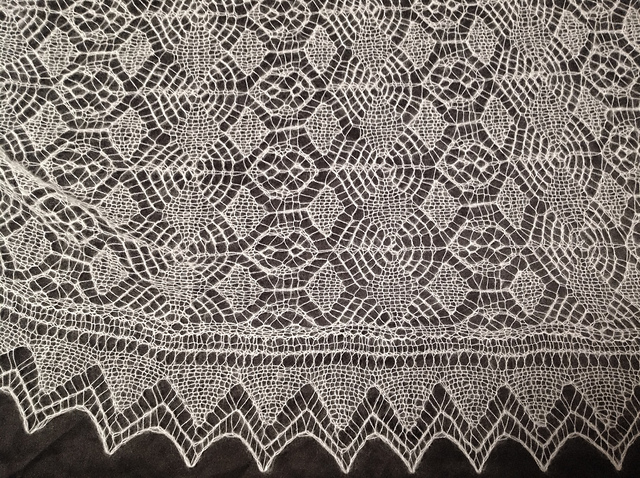 Ravelry: Spiderweb and Diamond Lace Shawl pattern by Shirley Paden