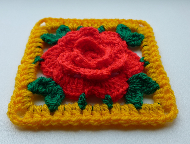 Ravelry: Chinese Rose in square pattern by Luba Davies