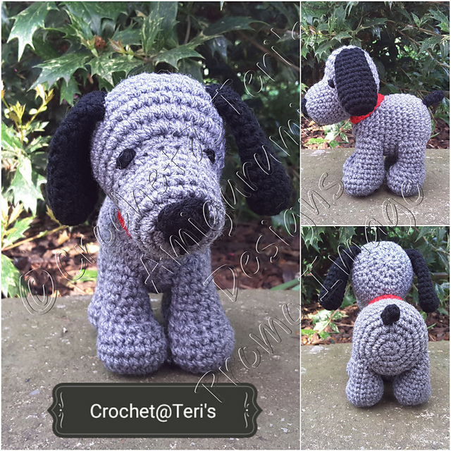 Ravelry: Grey Dog with Black Ears pattern by Crochet at Teri's