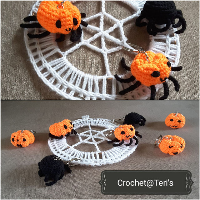 Ravelry: Halloween Dress up Spider and Pumpkin Keychains pattern by ...