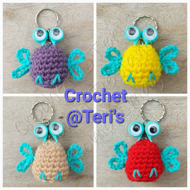 Ravelry: Googly Eyed Bird Keychains pattern by Crochet at Teri's