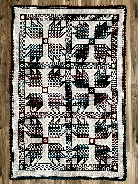 Ravelry: Blackwork Bear Claw Afghan pattern by Kathryn A. Clark