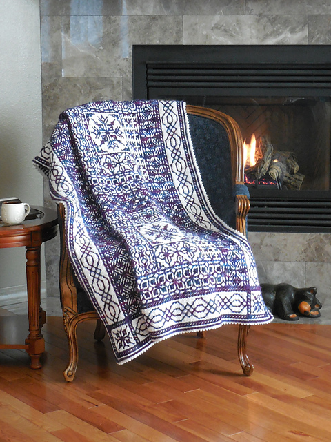 Ravelry: Blackwork Log Cabin Afghan pattern by Kathryn A. Clark