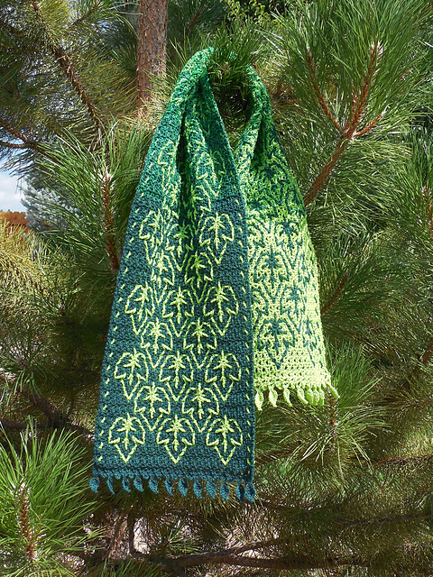 Ravelry: Trailing Leaves Scarf pattern by Kathryn A. Clark