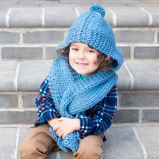 Ravelry: Kid's Hooded Scarf pattern by Gina Michele