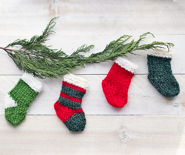 Ravelry: Easy Flat Knit Mini Stockings pattern by Gina Michele