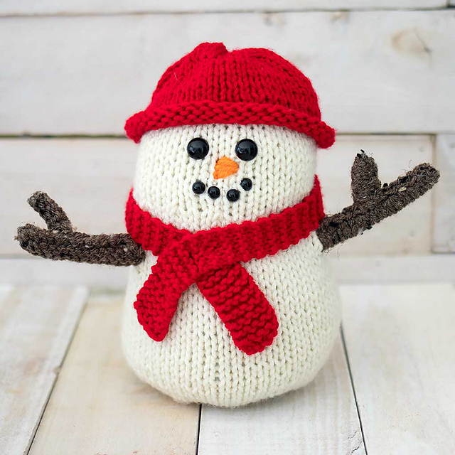 Ravelry: Easy Flat Knit Snowman pattern by Gina Michele