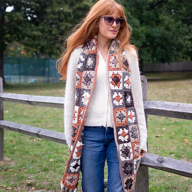 Ravelry: Granny Square Scarf pattern by Gina Michele
