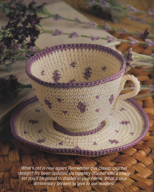 Ravelry: Tapestry Teacup & Saucer pattern by Susan Lowman