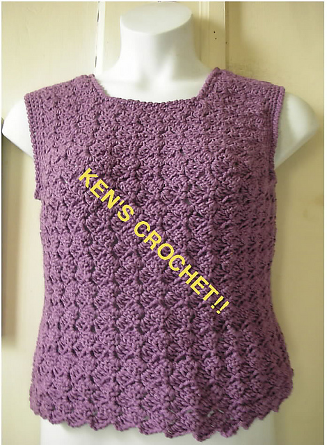 Ravelry: Slanted Shell Stitch Tank Top pattern by Ken Jones-CrochetGuy