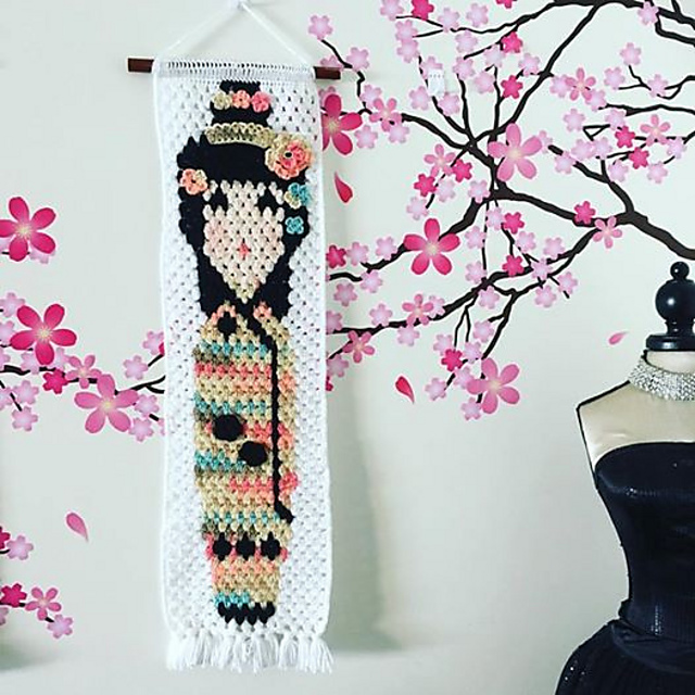 Ravelry: Tenshi Geisha Doll Wall Art #2 pattern by Elizabeth Seeley
