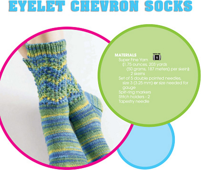 Ravelry: Eyelet Chevron Socks pattern by Cindy Guggemos