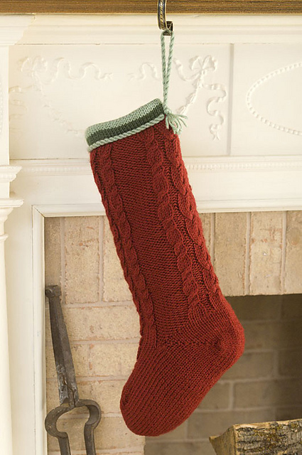 Ravelry: Cabled Christmas Stocking pattern by Kathy Perry