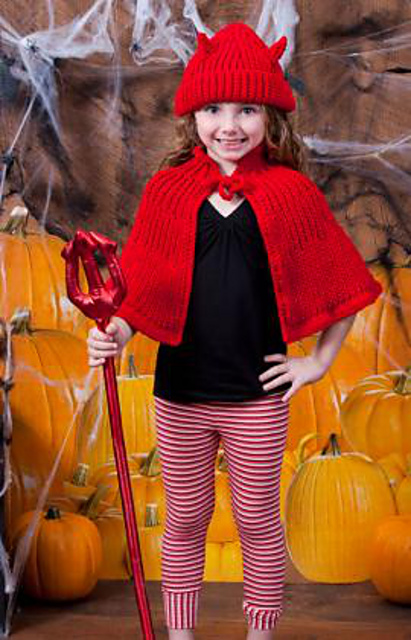 Ravelry: Little Devil Hat & Cape pattern by Kim Guzman