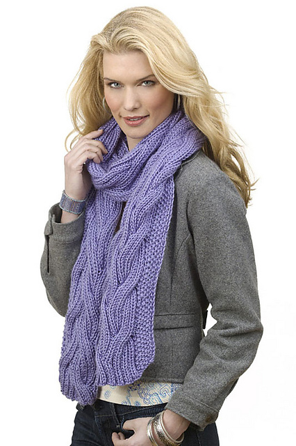 Ravelry: Reversible Cable Rib Scarf pattern by Marilyn Losee