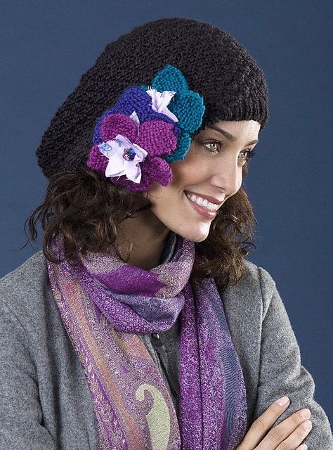 Ravelry: Mixed Media Slouchie Hat pattern by Marilyn Losee