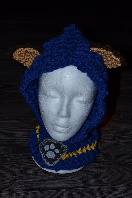 Ravelry: Paw Patrol Hooded Cowl - Chase pattern by Andrea Calvert