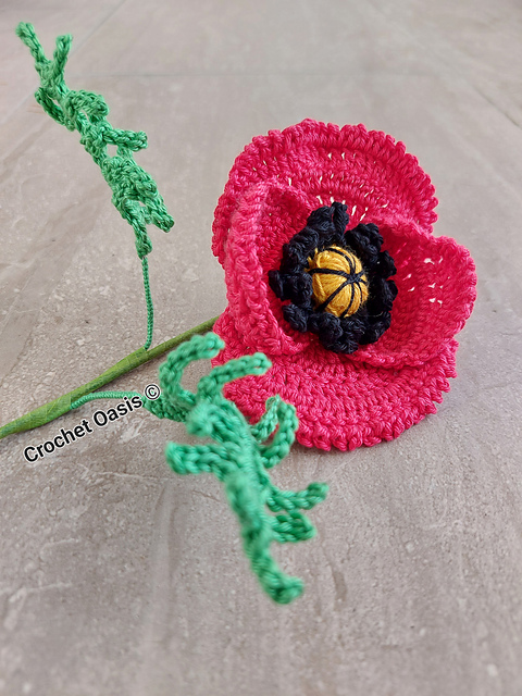 Ravelry: Red Poppy Flower pattern by Crochet Oasis