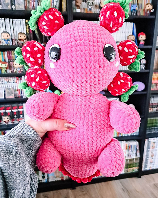 Ravelry: Strawberry Axolotl Plushie pattern by Amy Vink