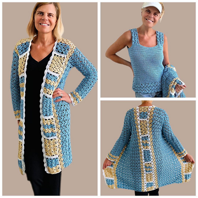 Ravelry: JENNY SQUARES CARDI pattern by CroJennifer