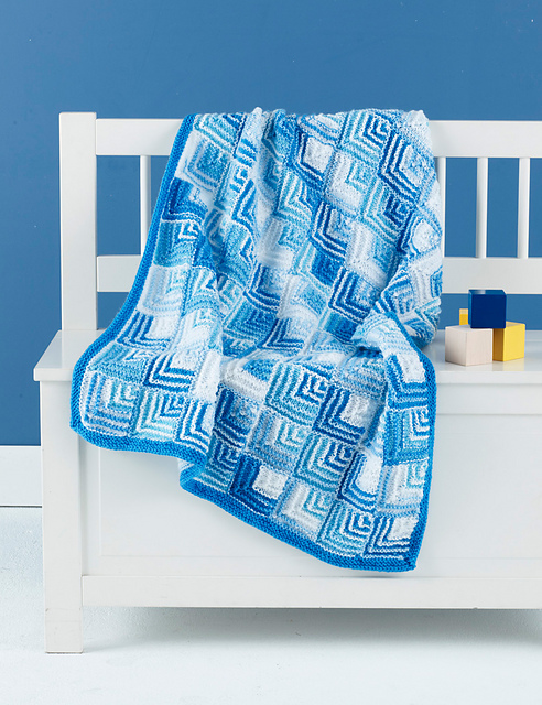 Ravelry: Mitered Knit Baby Blanket pattern by Lion Brand Yarn