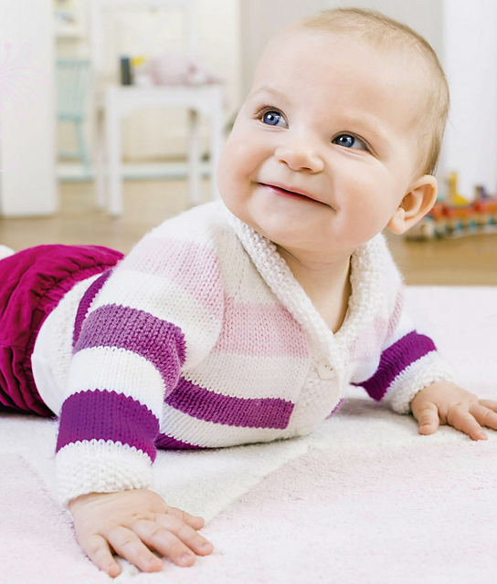 Ravelry: S9677B - baby jacket with shawl collar pattern by Patons UK