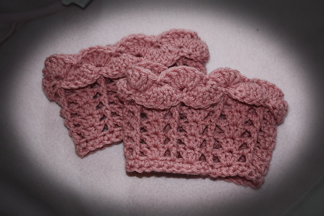 Ravelry: Lacy Boot Cuff with Shell Edge pattern by Ramona Byers