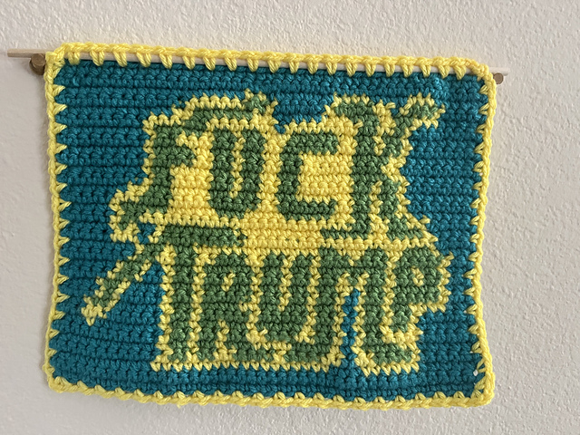 Ravelry: F Trump Wall Hanging - Protest Art pattern by Erin Burns