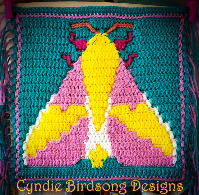Ravelry: Rosy Maple Moth square pattern by Cyndie Birdsong