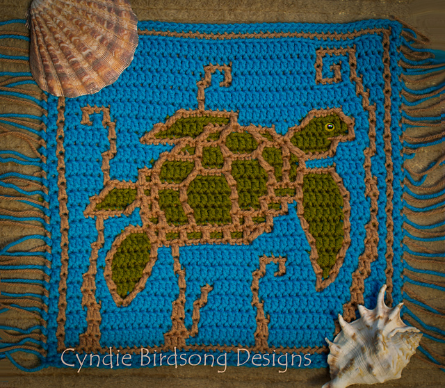 Ravelry: Awesome Ocean Mosaic Square: Sea Turtle pattern by Cyndie Birdsong