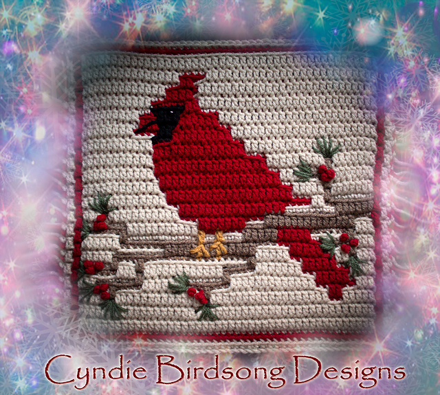 Ravelry: Overlay Mosaic Crochet square - Christmas Cardinal pattern by ...