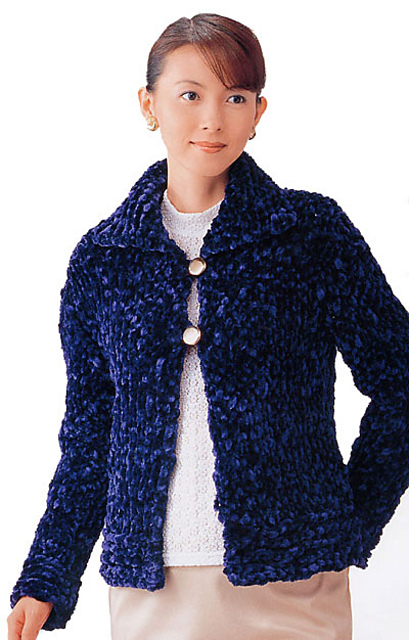 Ravelry: 21-22-3 Chenille Cardigan pattern by Pierrot (Gosyo Co., Ltd)