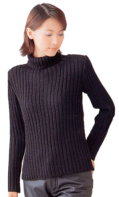 Ravelry: 21-22-15 Black Ribbed Sweater pattern by Pierrot (Gosyo Co., Ltd)